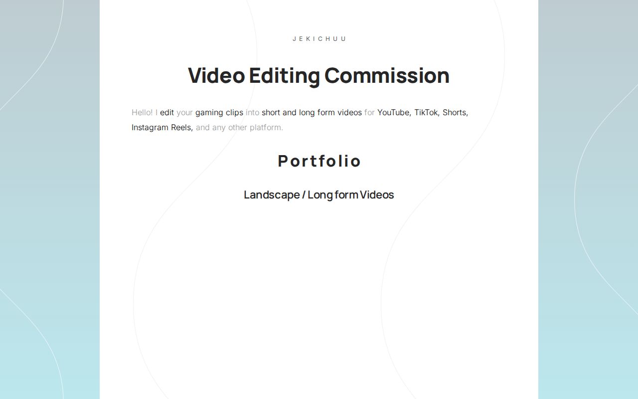 Jekichuu's Video Editing Commission